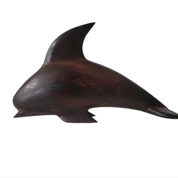 Art | Teak Wood Dolphin Animal Figure Sculpture | Poshmark